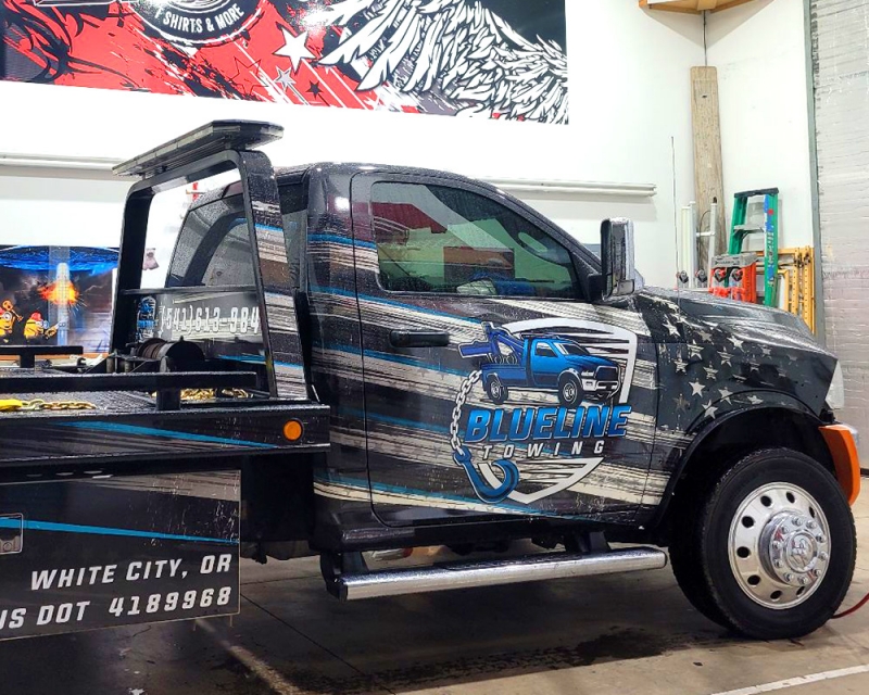 Blueline Towing Vehicle Wrap – The Sign Dude